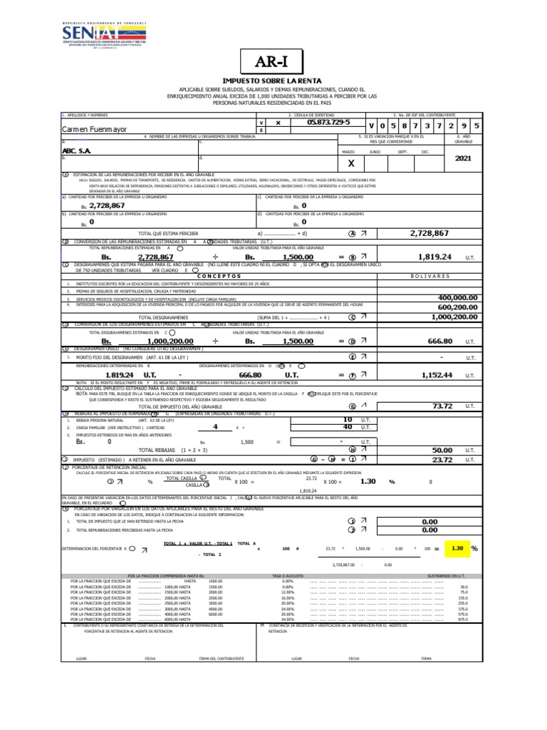 Formato-Ari Tarea | PDF | Porcentaje | Impuestos