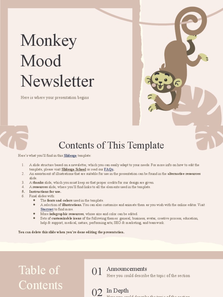 Monkey Mood Newsletter by Slidesgo | PDF | Planets | Mercury (Planet)