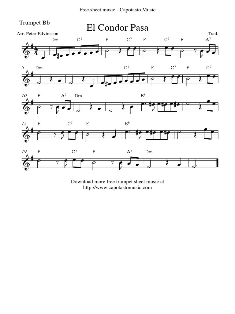 El Condor Pasa Trumpet | PDF