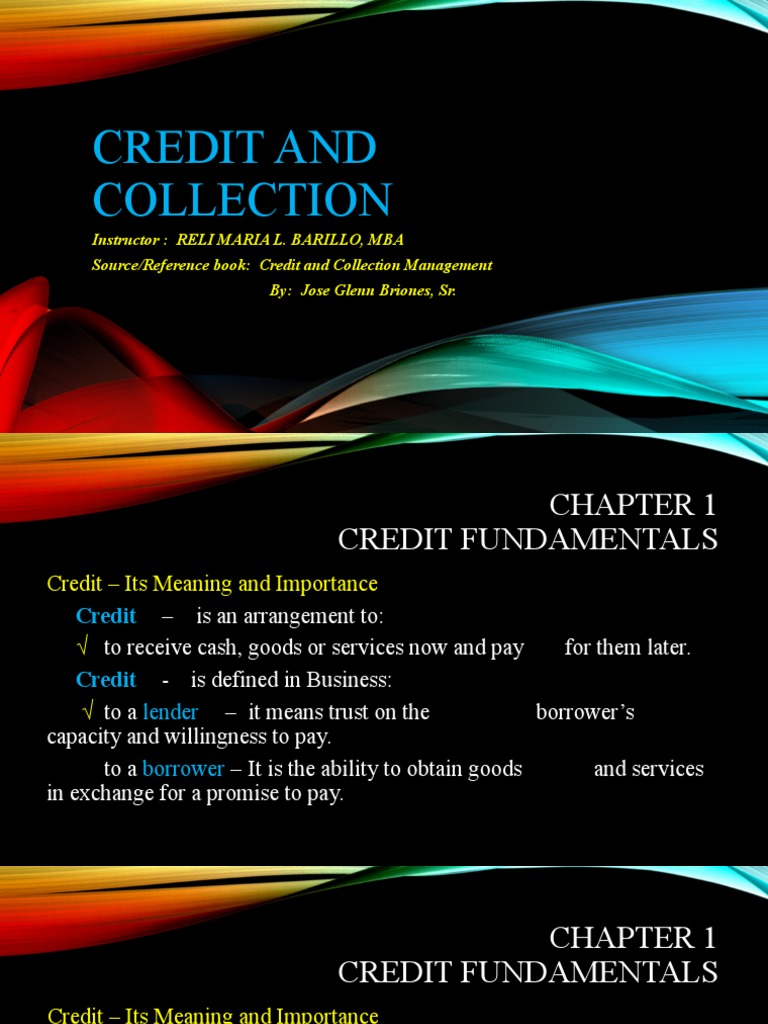 Chapter 1 of The Book Credit and Collection MGT by Jose Glenn Briones ...