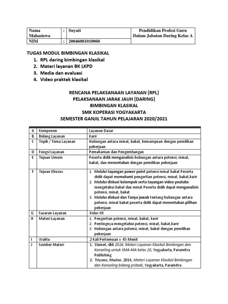 Contoh RPL Bakat Minat Karir | PDF | Karier & Perkembangan | Komputer