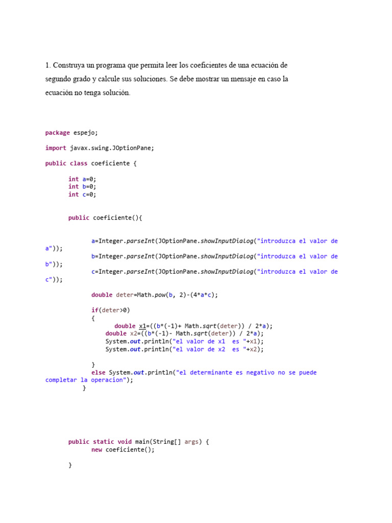 5 Algoritmos de Java Resueltos | PDF | Paradigmas de programación ...