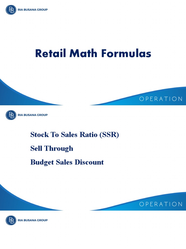 Retail Math Formulas | PDF