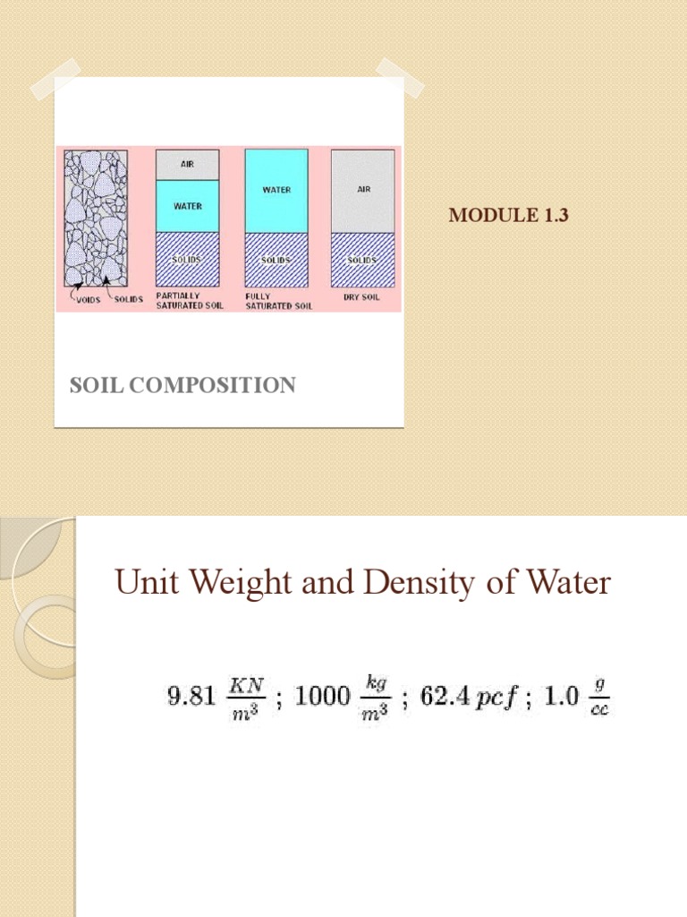 Soil Composition and Unit Weight Analysis | PDF | Soil | Density