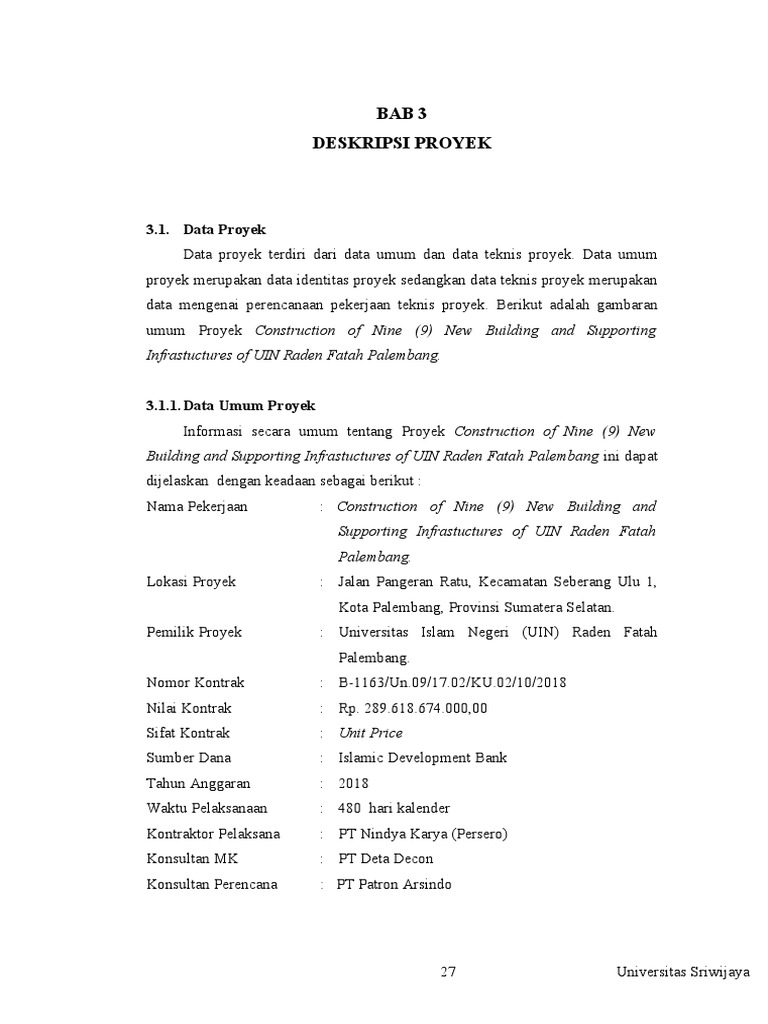Proyek Pembangunan UIN Raden Fatah | PDF | Seni | Komputer
