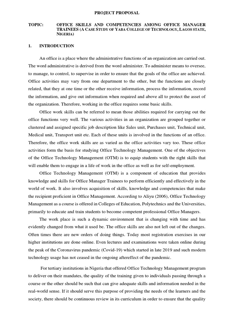 Office Skills and Competencies Among Office Manager Trainees (A Case ...