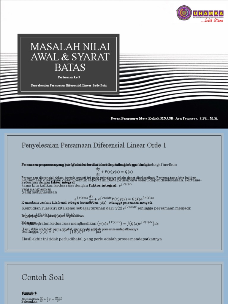 Penyelesaian PD Linear Orde 1 | PDF