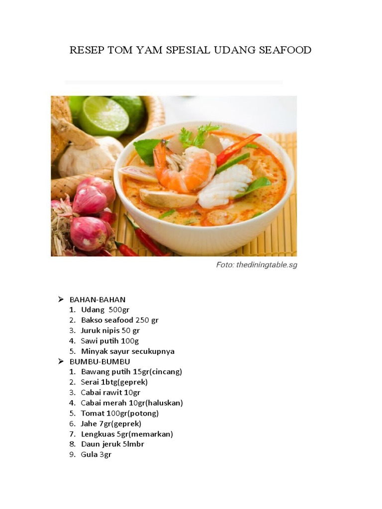 Resep Tom Yam | PDF