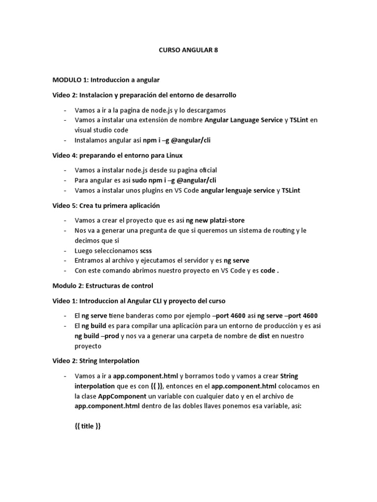 Guia Angular | PDF | Constructor (Programación Orientada a Objetos ...