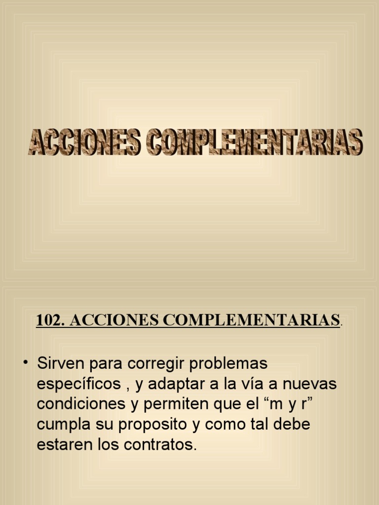 Acciones Complementarias | PDF