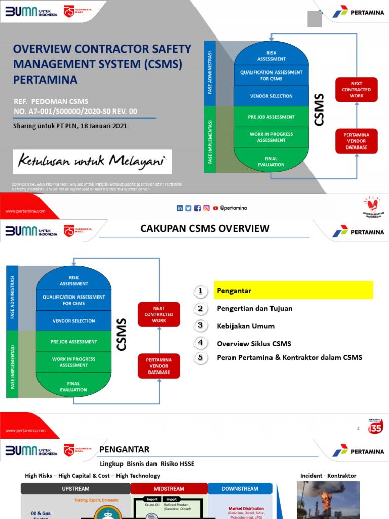 Materi CSMS Pertamina Overview Untuk PLN | PDF