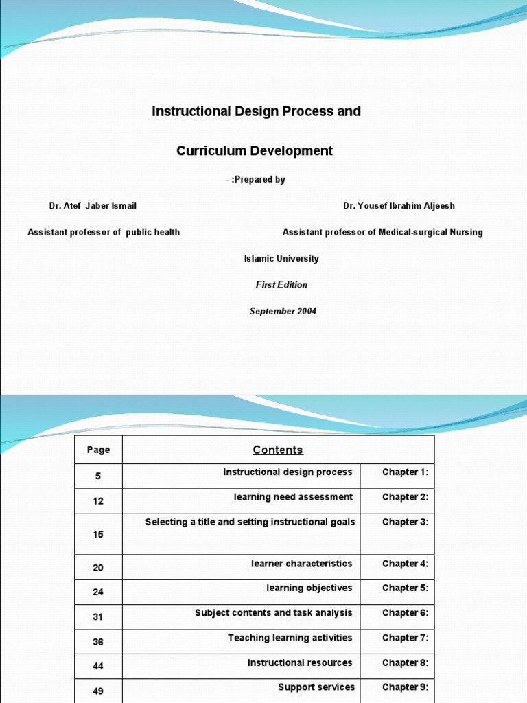 Instructional Design Process and Curriculum Development: First Edition ...