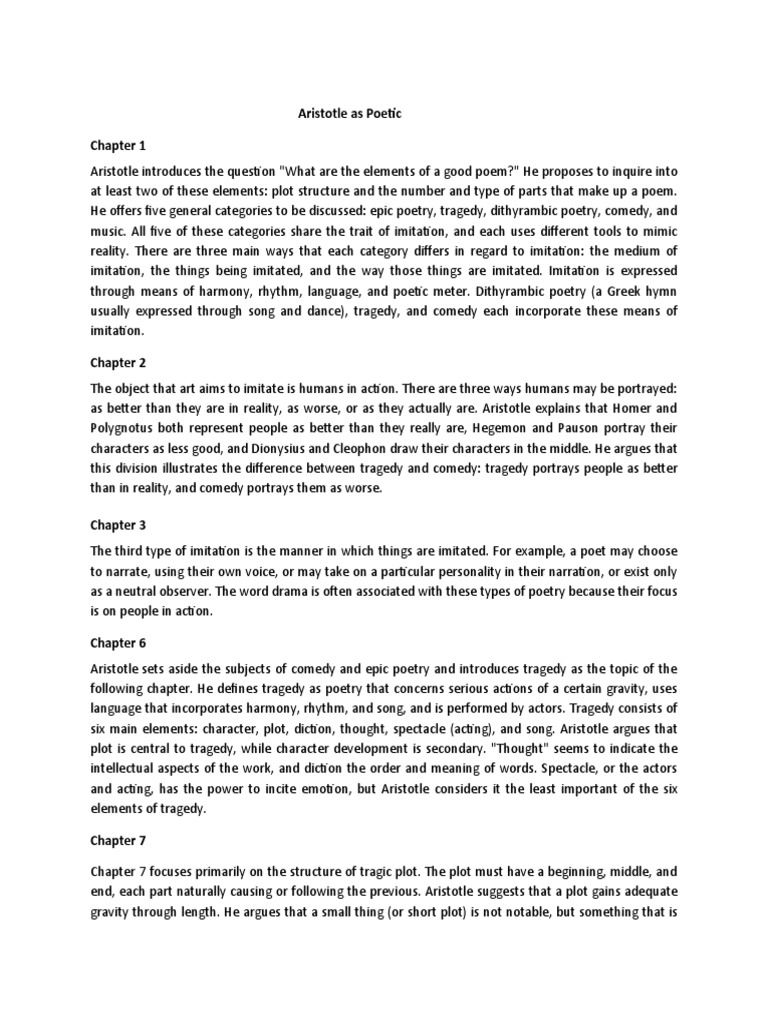 Aristotle As Poetic | PDF | Tragedy | Plot (Narrative)