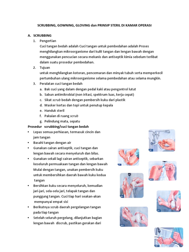 Scrubbing, Gowning, Gloving | PDF | Sains & Matematika