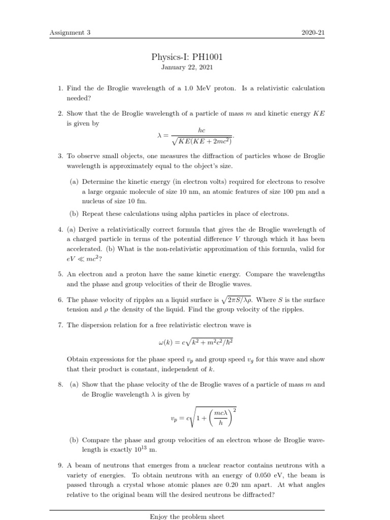 Assignment - 3 | PDF | Electronvolt | Electron
