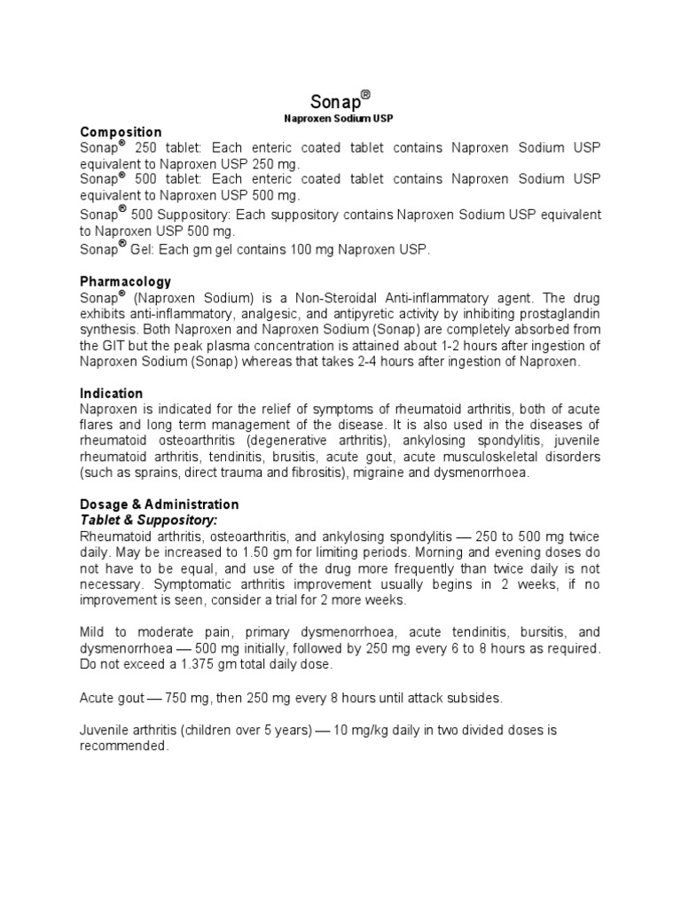 Sonap | PDF | Nonsteroidal Anti Inflammatory Drug | Arthritis