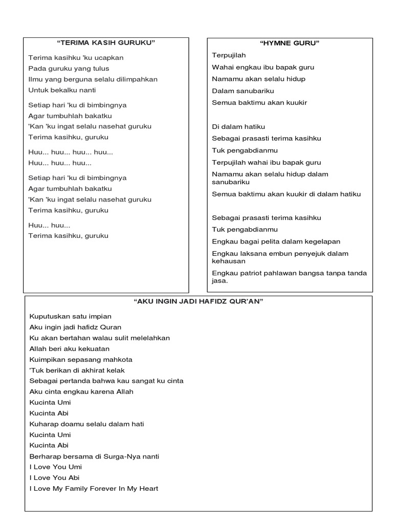 Lirik Lagu Perpisahan KLS 6 | PDF