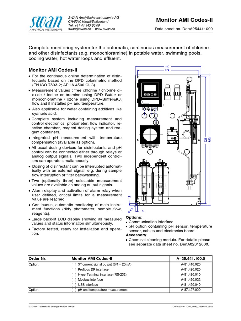 Free Chlorine Analyser (Swan) | Download Free PDF | Chlorine | Relay