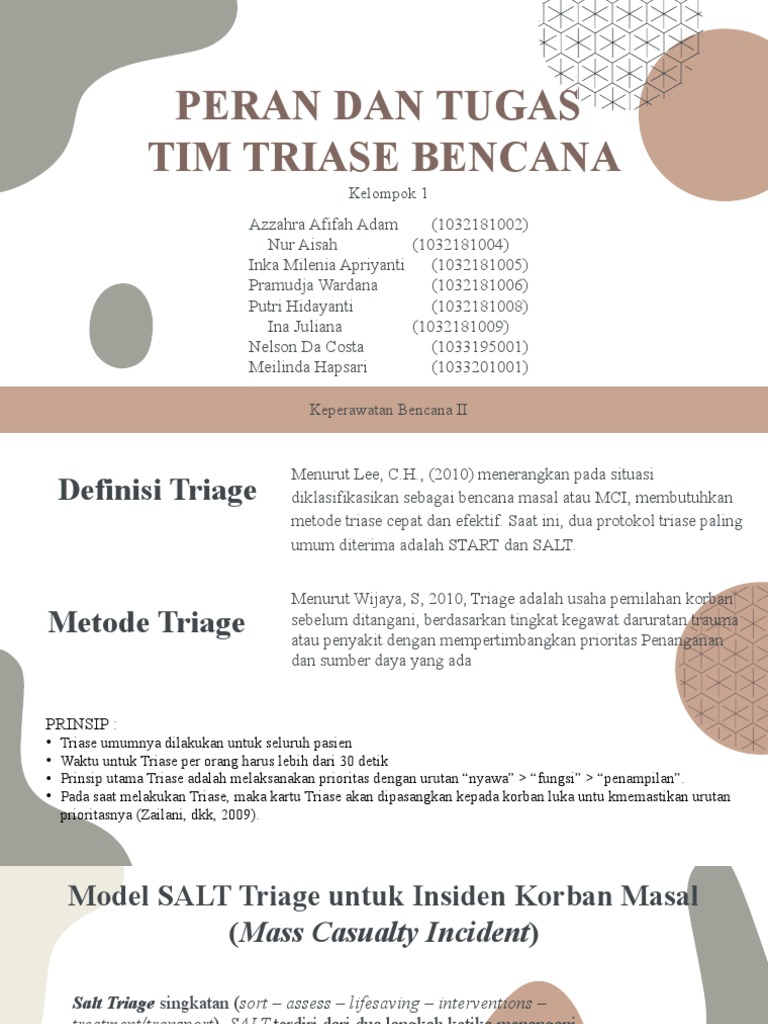 (Bencana) - Peran & Tugas Tim Triase | PDF | Pengembangan Diri | Kesehatan Holistik