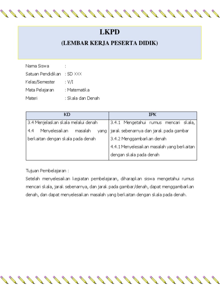 Zurriyana Nainggolan - LKPD MM - Denah Dan Skala | PDF