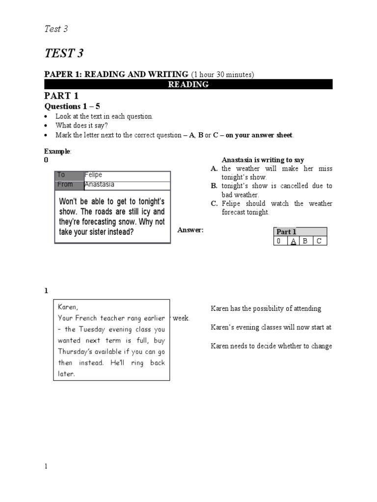 TEST 3 + Key + PET8 | PDF | Wool | Motorcycle