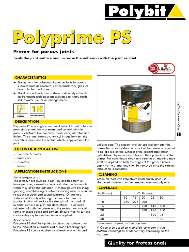 Polyprime PS | PDF | Concrete | Materials