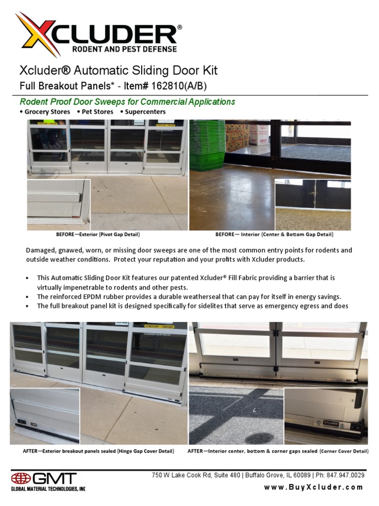 Xcluder® Automatic Sliding Door Kit: Full Breakout Panels - Item ...