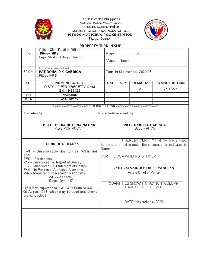 Turn in Slip | PDF | Business