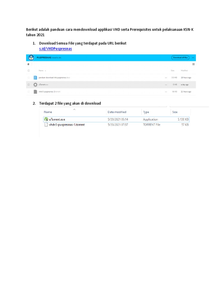 Panduan Download VHD Puspresnas | PDF