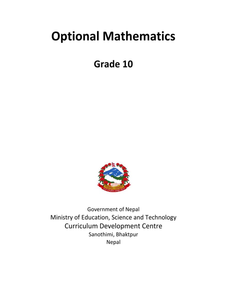 Rs3883 - Optinal Maths Grade 10 English Version | PDF | Factorization ...