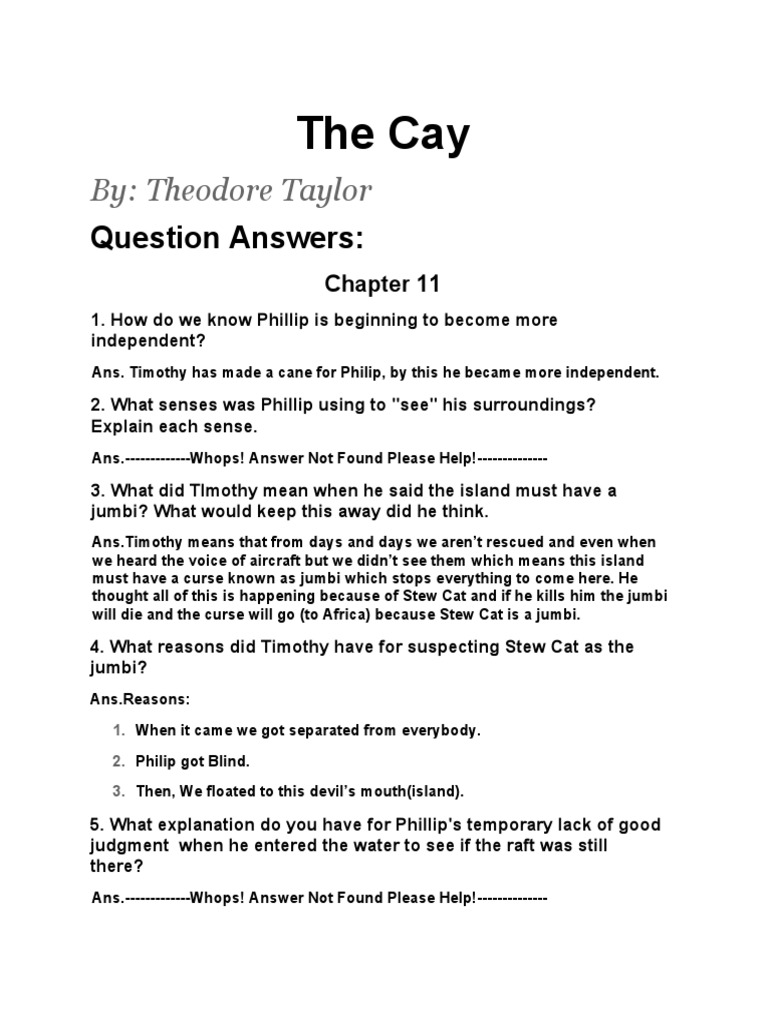 The Cay Chapter 11 Q - A IC | PDF
