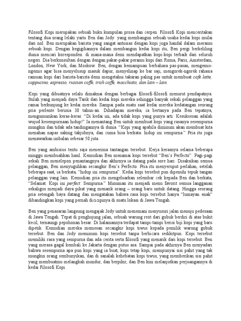 Ben dan Filosofi Kopi Sempurna | PDF | Agama & Spiritualitas