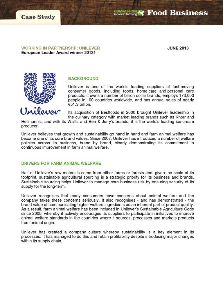 Unilever-Case-Study Final PDF | PDF | Unilever | Animal Welfare