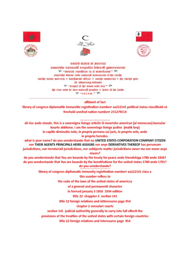 Diplomatic Immunity Affidavit2 | PDF | Consul (Representative ...