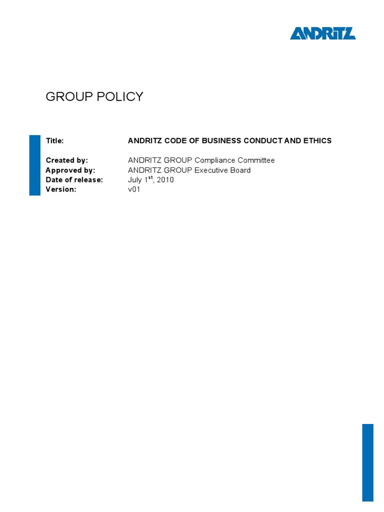 Andritz CBC | PDF | Bribery | Insider Trading