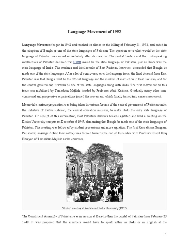 Language Movement | PDF | Bengal | Bangladesh