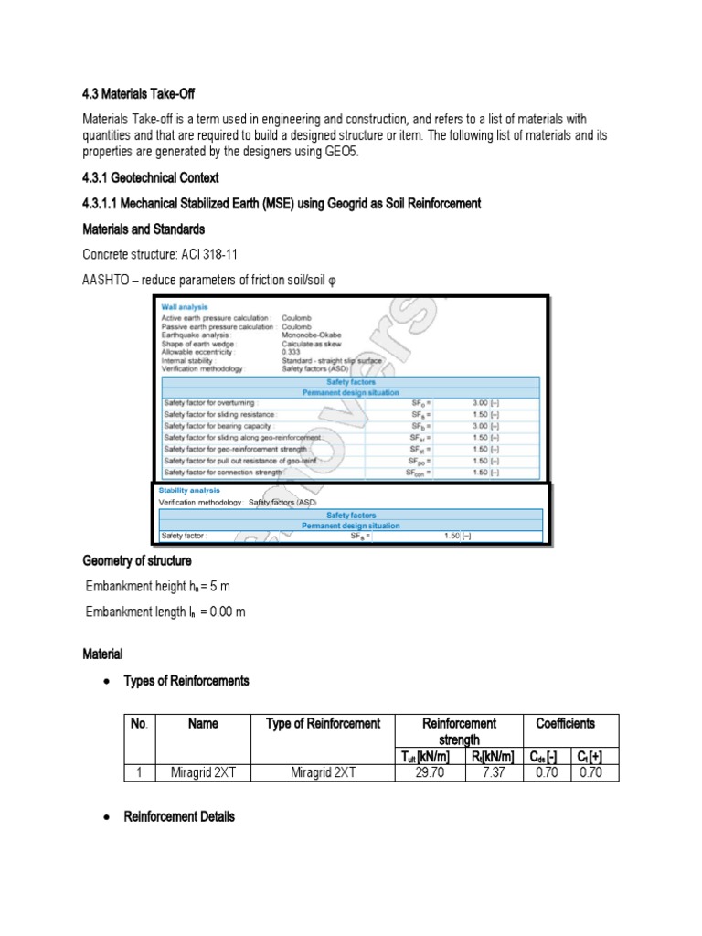Material Take Offs | PDF | Strength Of Materials | Young's Modulus