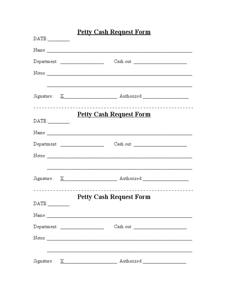 Sample Petty Cash Request Form | PDF