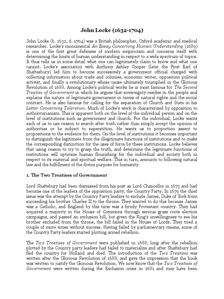 John Locke's Influence on Natural Rights and Limited Government | PDF ...