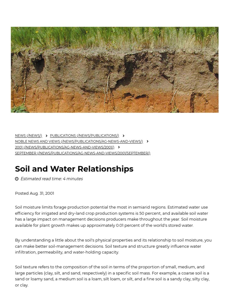Soil and Water Relationships | PDF | Home & Garden | Technology ...