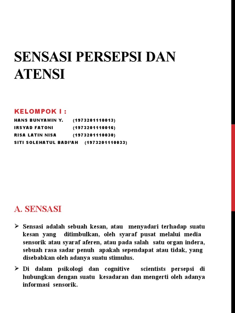Sensasi Persepsi Dan Atensi | PDF | Sains & Matematika