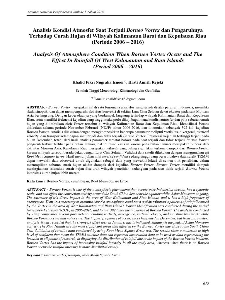 Analisis Kondisi Atmosfer Saat Terjadi Borneo Vortex dan Pengaruhnya ...