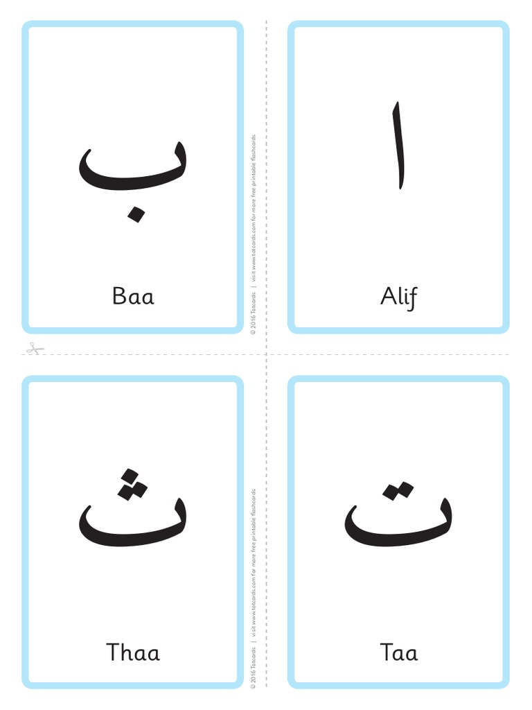 Free Arabic Alphabet Flashcards | PDF