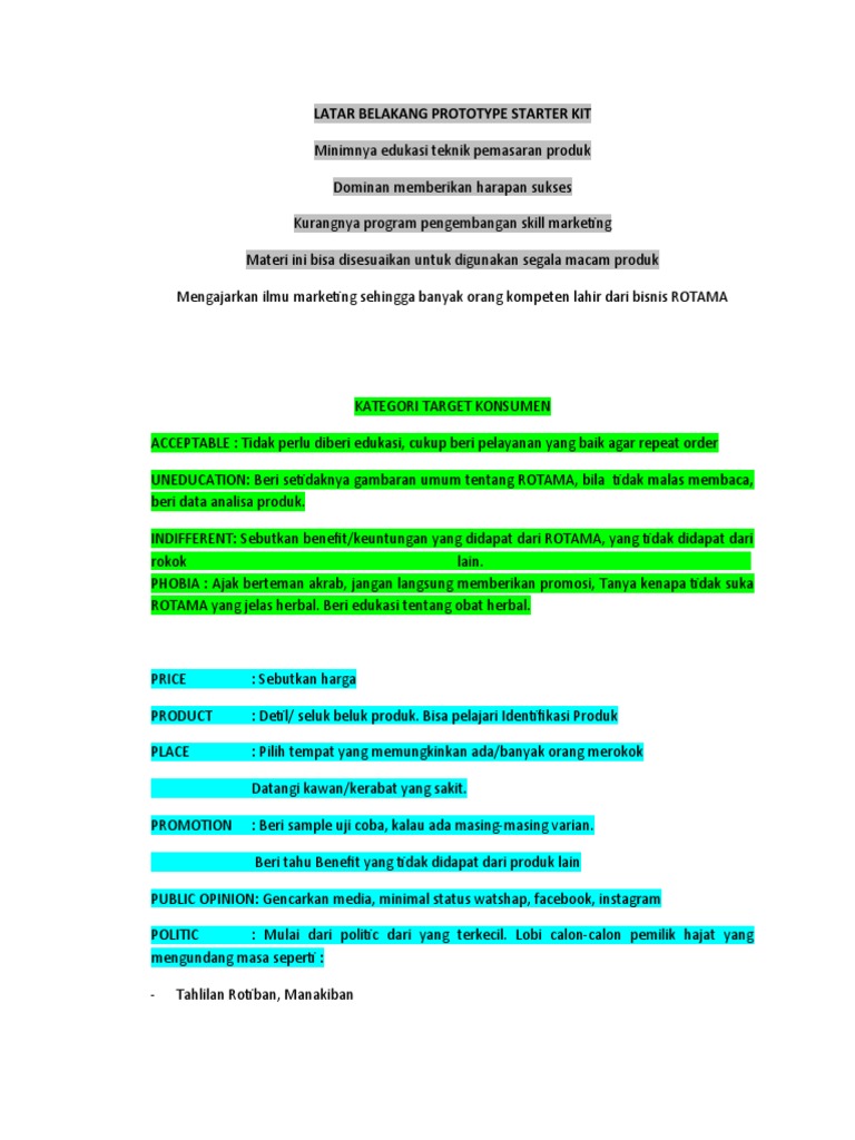 Analisa Produk Rotama | PDF