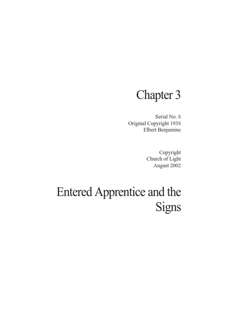 Chapter 03 Entered Apprentice and The Signs | PDF | Freemasonry ...