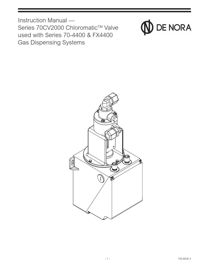 Instruction Manual - Series 70CV2000 Chloromatic Valve Used With Series ...