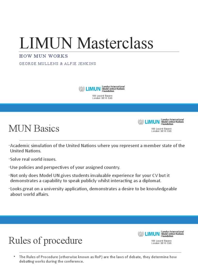 LIMUN MUN Rules and Procedures Guide | PDF | United Nations ...