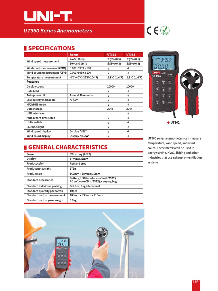 Specifications: UT360 Series Anemometers | PDF