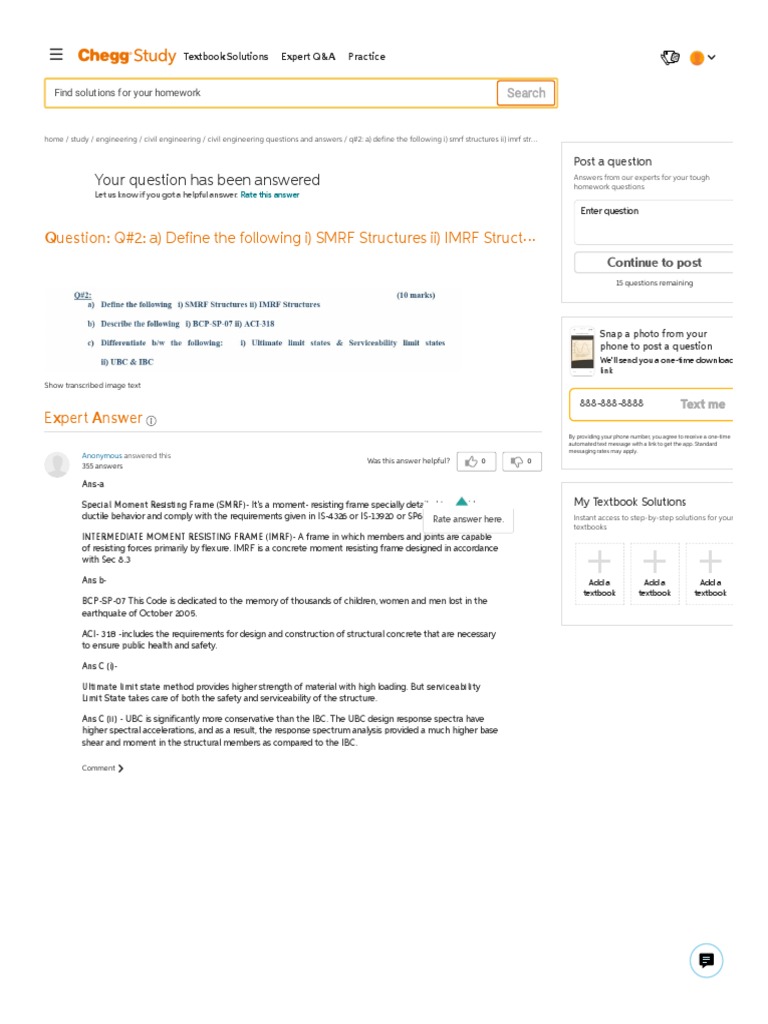 Q#2 - A) Define The Following I) SMRF Structures Ii... | PDF | Textbook ...