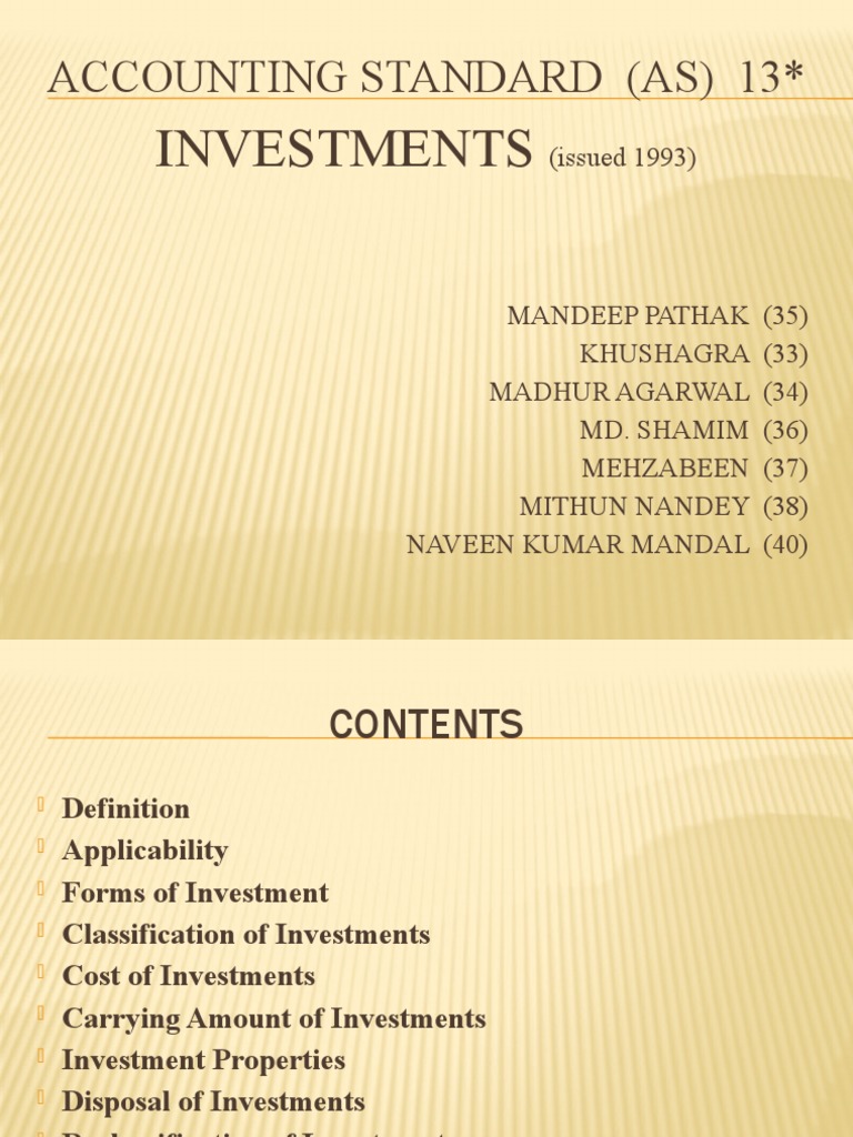 Accounting Standard 13 | PDF | Investing | Market (Economics)